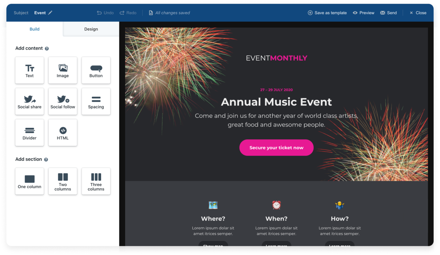 Features - Create newsletters online with Get a Newsletter